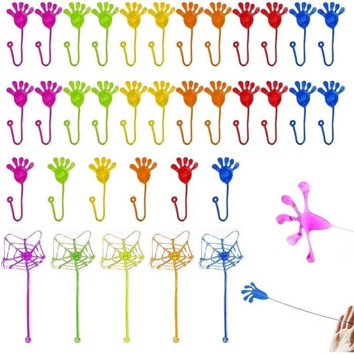 30pcs Collants rtractables de Couleur Toiles daraigne lastiques Jouets de dcompression crative ...