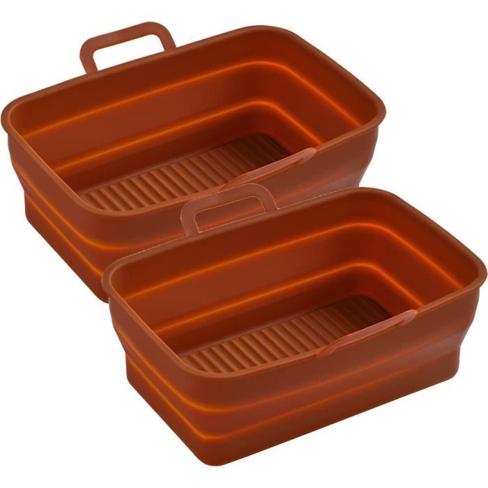 2Pcs Air Fryer Silicone Pot Réutilisable Air Fryer Liner Rectange Air ...