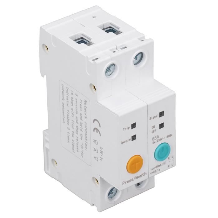 Cikonielf Disjoncteur intelligent Mini Disjoncteur WiFi Intelligent 2P avec Commutateur de ...