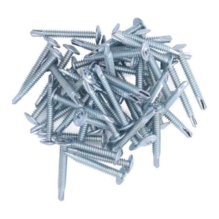 YEN -Vis autoperceuses - 250 pcs vis auto-perceuse croix ronde rondelle tête zinguée fixation en ...