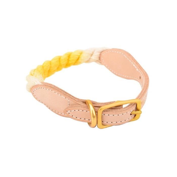 Comfortable Cat Woven Cotton Rope Collar Cowhide Neck Set Explosion ...