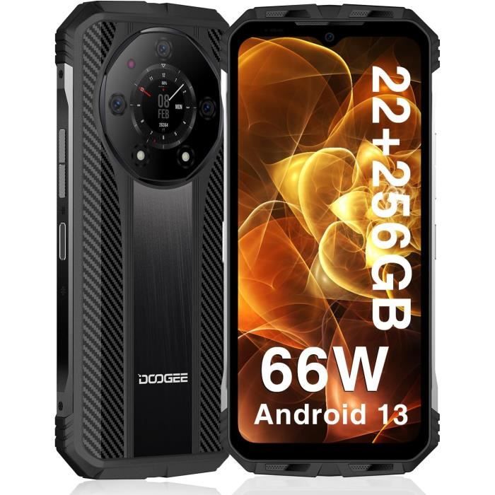 DOOGEE S110 Smartphone Incassable,22GB+256GB TF 2TB,10800mAh Batterie 66W,50MP Caméra,Helio G99 ...