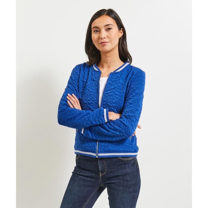 Blouson bomber matelassé femme - GRAIN DE MALICE - Marine - Bleu Marine - Cdiscount Prêt-à-Porter
