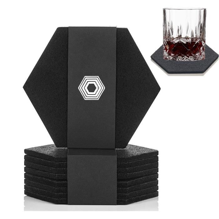 Sous-Verres en Feutre, Dessous de Verre Hexagonal éPais pour Boissons ...