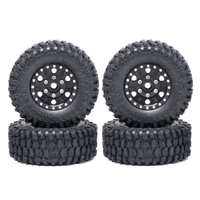 1.0 Beadlock Roues et Pneus 4 PièCes MéTal Micro-Crawler Pneu pour 1-24 RC Crawler Voiture Axial ...