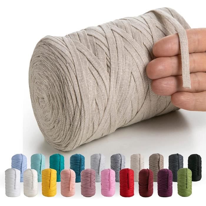 MeriWoolArt Naturel Fil de Coton pour Les Arts, Fil Textile 10 mm, 150 ...