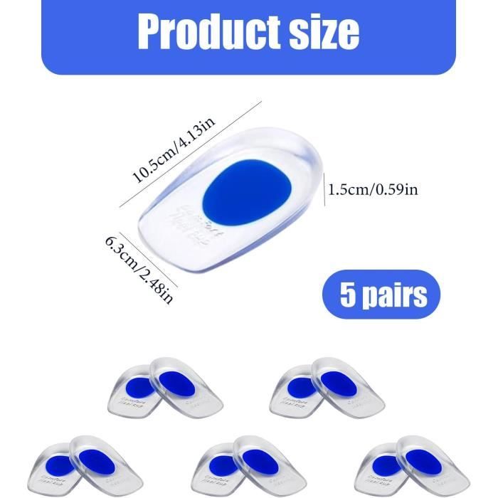 5 Paires Talonnettes en Gel Epine Calcaneenne Talonnette Tendon D ...