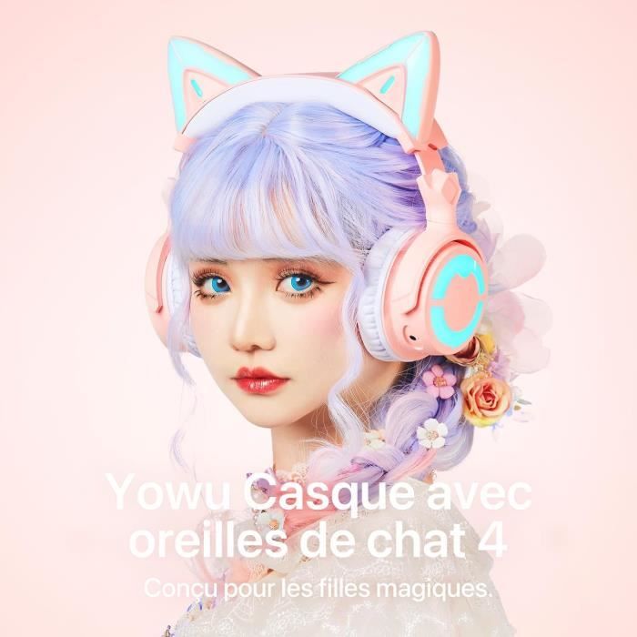 Casque De Jeu Rgb Cat Ear 4 Sans Fil Et Filaire Amélioré Avec ...