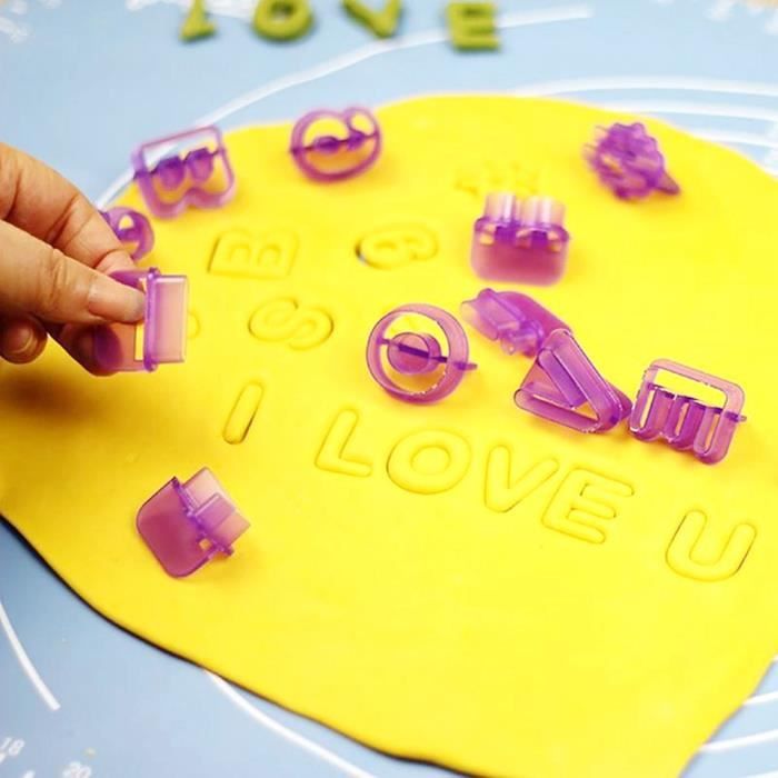 Tbest Moule en silicone 40 Pcs DIY Biscuits Moule Alphabet Numéro ...