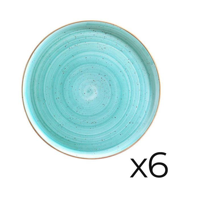 Assiettes de présentation rondes de 6 pièces plates et empilables ANNE ...
