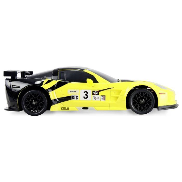 Voiture RC - AMEWI - Corvette C6.R - Jaune - Éclairage LED - 1:18 ...