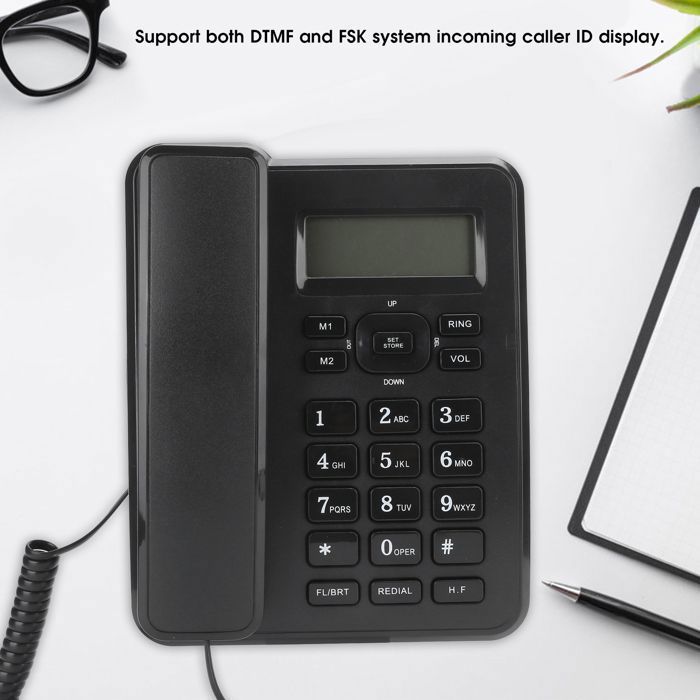 Téléphone fixe filaire pour maison et bureau, matériau ABS résistant ...