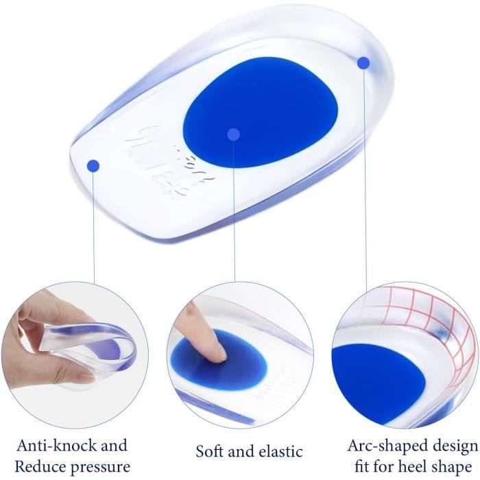 5 Paires Talonnettes en Gel Epine Calcaneenne Talonnette Tendon D ...