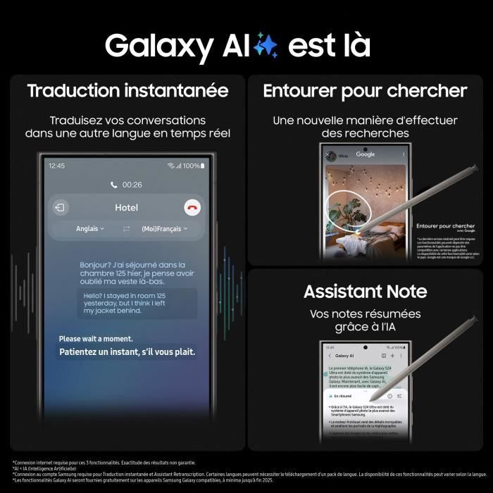 Samsung Galaxy S24 Ultra Smartphone 256 Go Noir - Cdiscount Téléphonie