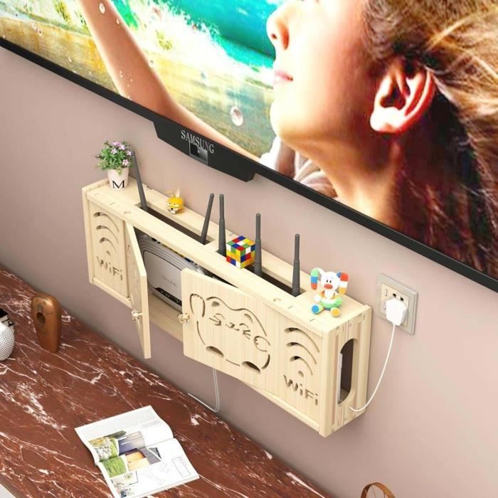 Support Box Internet Mural Rangement Box Internet Étagère Tv Murale ...
