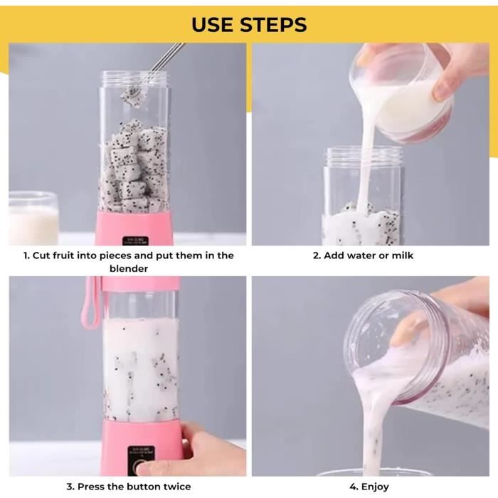 Mixeur Portable 380 Ml. Mini Mixeur Personnel. Mini Verre À Mélange ...