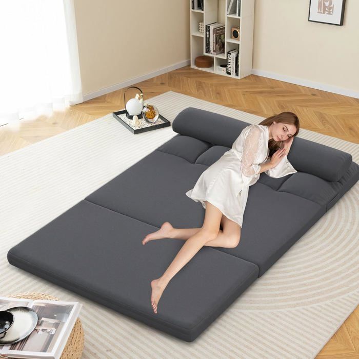 GOPLUS Canapé-Lit Convertible-Dossier Réglable 6 Positions Charge 90KG ...