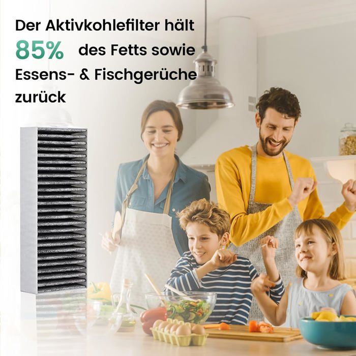 Filtre à Charbon Actif - 193x75x35mm Lot de 4 Pièces - Compatible Bosch ...