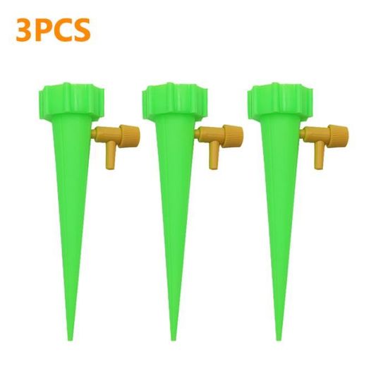 3 Pièces Vert-Self Watering Devices Auto Drip Irrigation Plant Watering Spikes With Slow Release ...