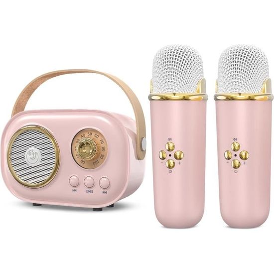 Micro Enfant Machine de Karaoké avec 2 Micro sans Fil pour Enfants, Portable Karaoké Bluetooth ...