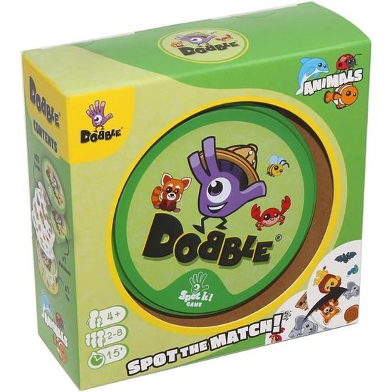 , Dobble Animals , Card Game , Ages 4+ , 2-8 Players , 15 Minutes ...