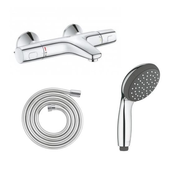 Mitigeur thermostatique Grohe Precision Trend bain / douche + Flexible ...