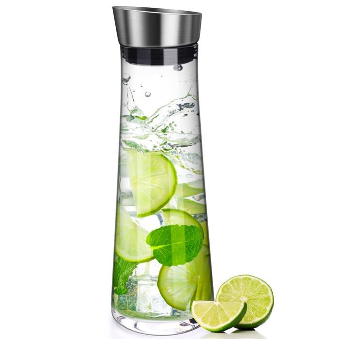 Carafe en Verre,Carafe en verre anti-carafe en verre de 1 litre avec ...