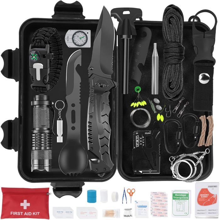 69 en 1 Kit de Survie d'urgence en Plein Air,Sac de Survie Complet,Kit ...
