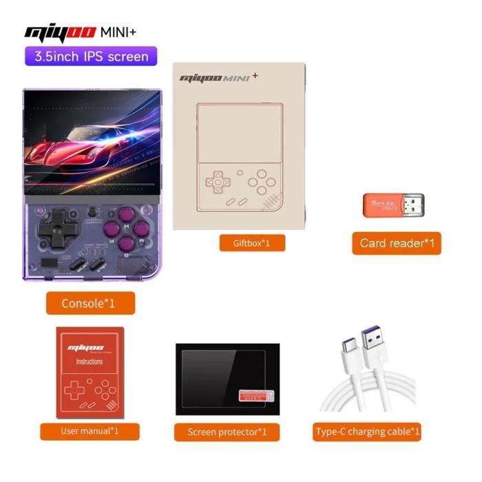 Pas de carte violette - Console de jeu rétro avec écran IPS HD de 3.5 ...