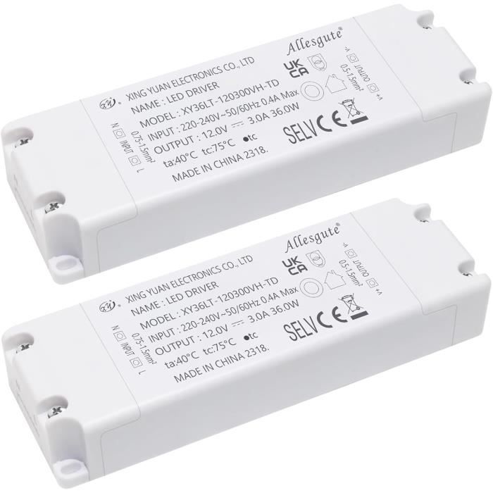 Transformateur LED 12V DC 3A - Alimentation Basse Tension pour ...