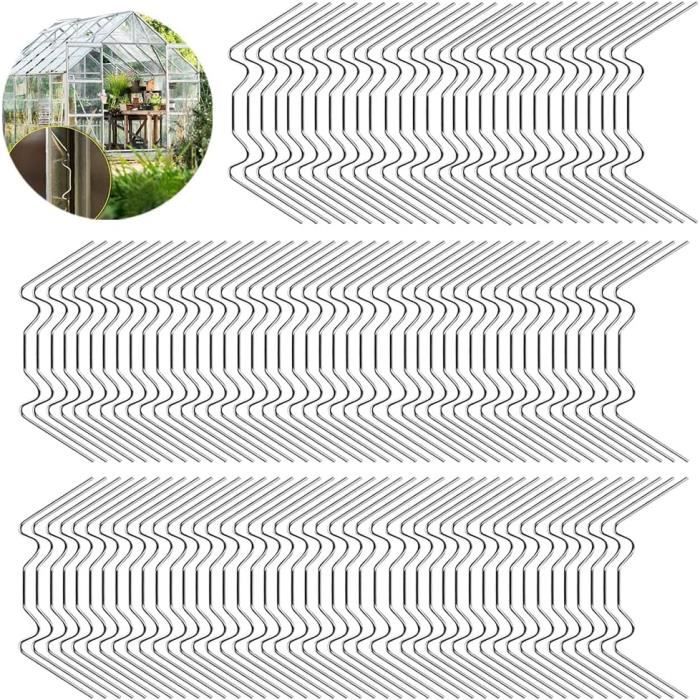120 pièces Clip W Type pour Serre,Clips pour Serre,Serre Verre Metal ...