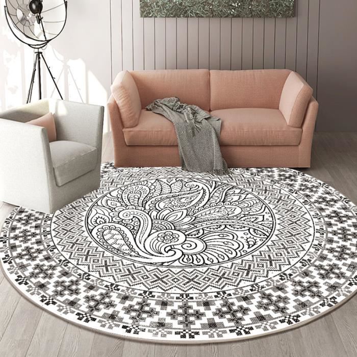 ZHMAO Tapis rond Diamètre 180CM Décoration de salon de maison de style ...