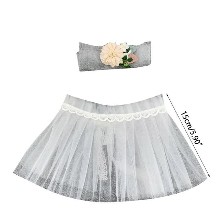 2 pièces nouveau-né photographie accessoires tenue bébé maille jupe ...