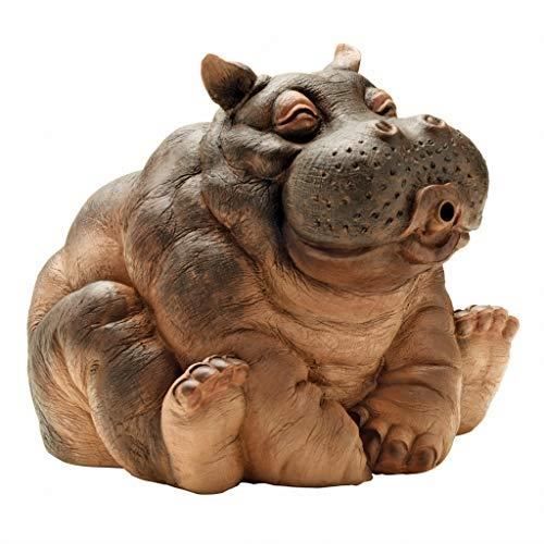 Design Toscano EU35009 Hanna the Hippo African Decor Piped Pond Spitter ...
