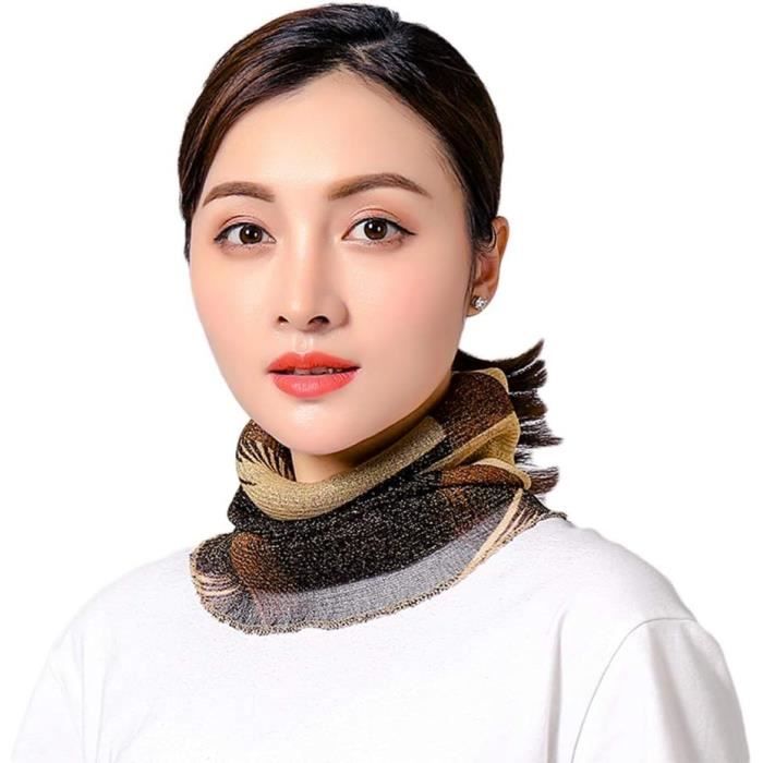 Foulard Femme Tour De Cou Soie Imitation Protection Solaire Printemps ...
