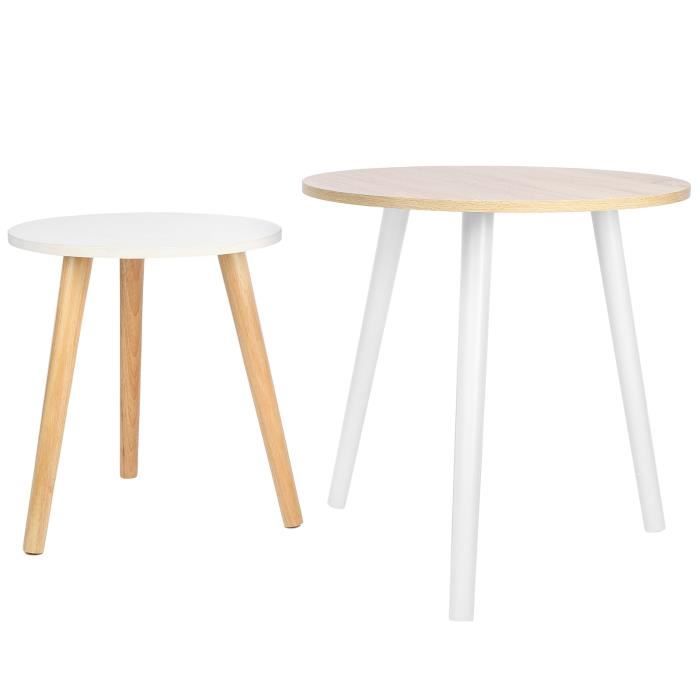 Ensemble de table basse ronde de salon moderne - ESTINK - SWT - Blanc ...