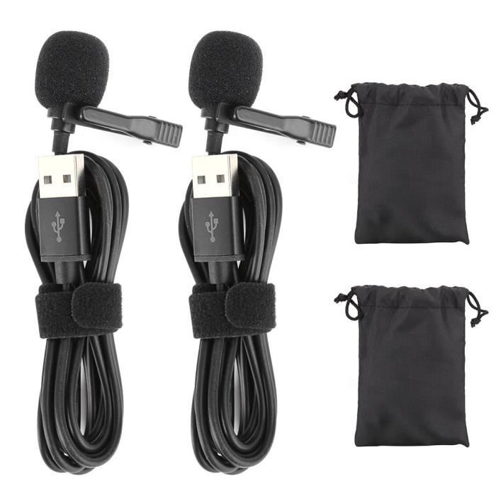 Garosa micro d'interview 2Pcs Mini USB Microphone Compact Professionnel ...