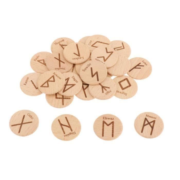 GOODONE-Runes en bois ensemble de runes de pierres pierres runiques de ...