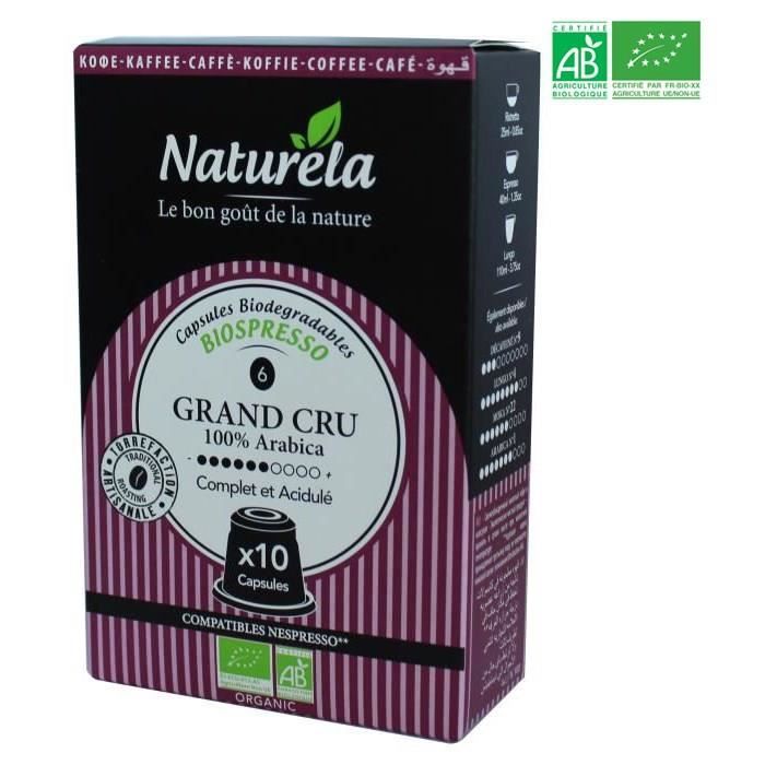 10 capsules Naturella Biospresso Compatibles Nespresso ® Le Grand Cru n ...