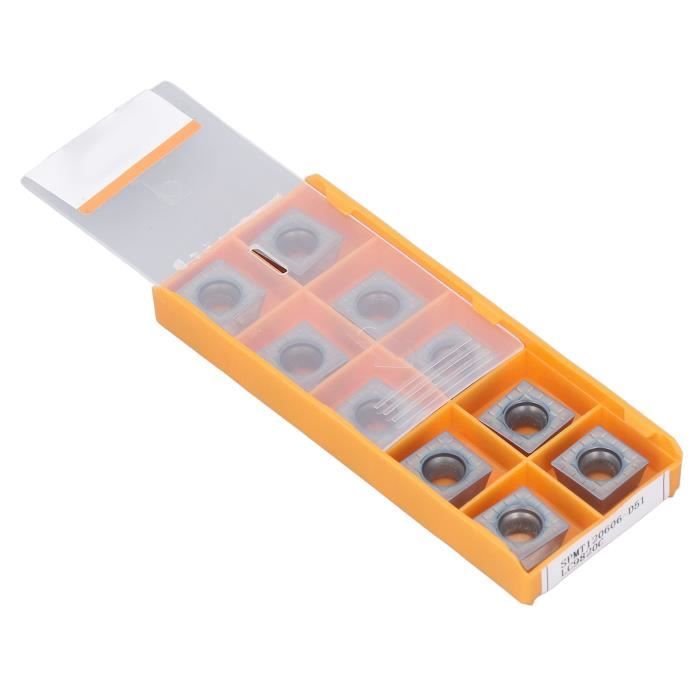 Qiilu Insert de tournage de tour 10 Pcs Tour Tourner Insert Haute Efficacité Bois Fraisage ...
