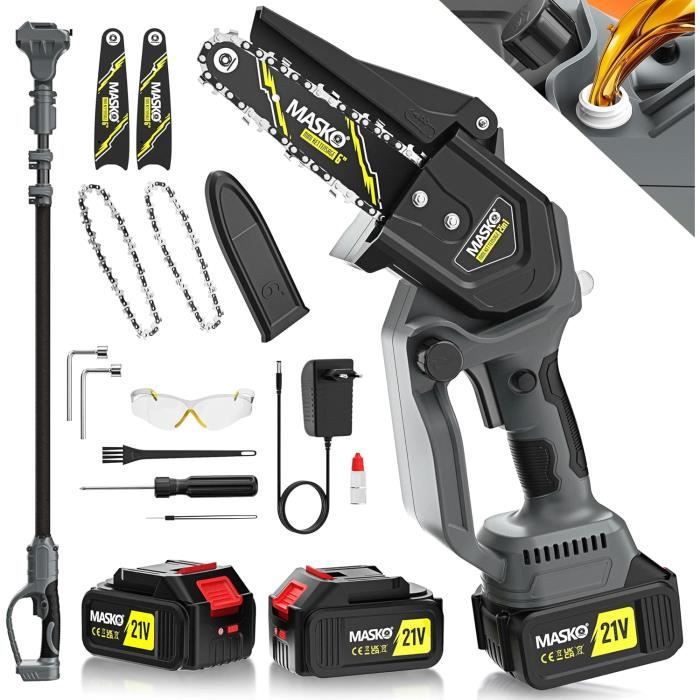 Mini tronçonneuse avec batterie 8000 mAh Tronçonneuse manuelle ...