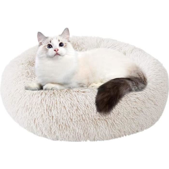 Chien Chat Lit Panier de Chat Rond en Peluche Extra-Doux Confortable et ...