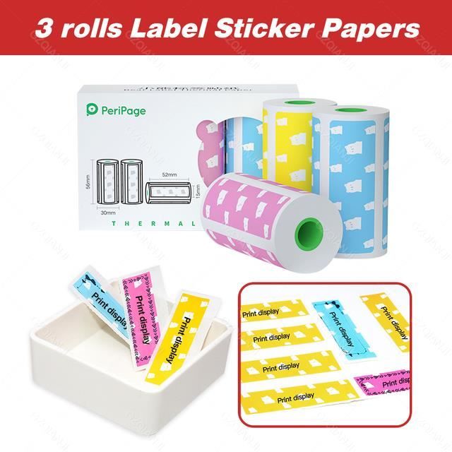 IMPRIMANTE,3 Color Labels2--Étiquette Autocollante Peripage A6 58mm ...