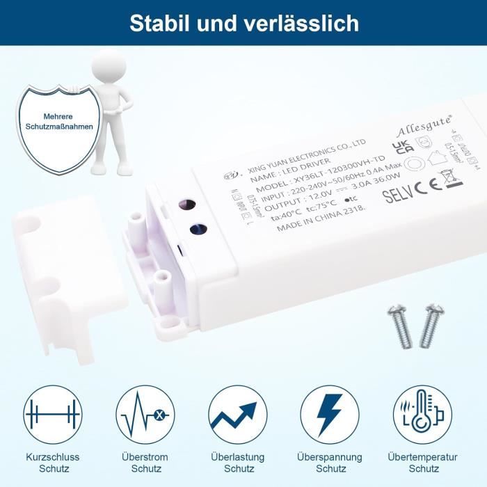 Transformateur LED 12V DC 3A - Alimentation Basse Tension pour ...