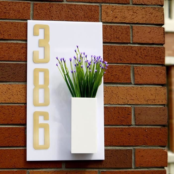 Numéros Plaque Maison Flottante 3D 127Mm Doré Auto-Adhésif Pour Porte ...