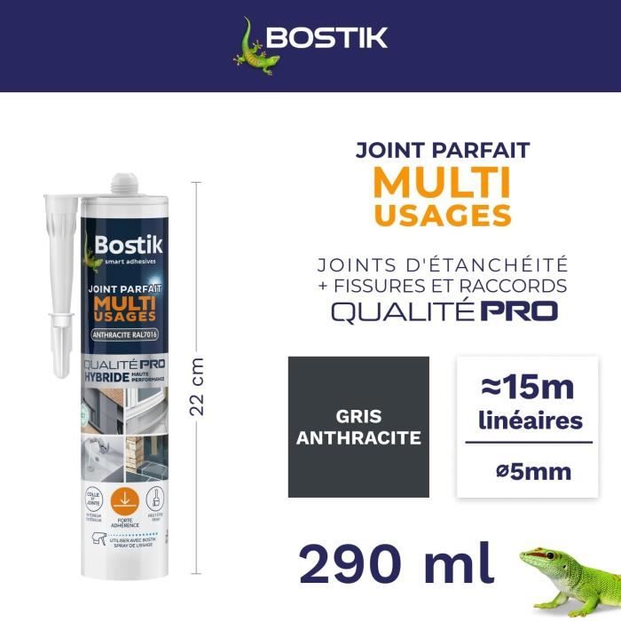 Mastic Etanchéité Joint Parfait BOSTIK Multi-Usages Gris Forte ...