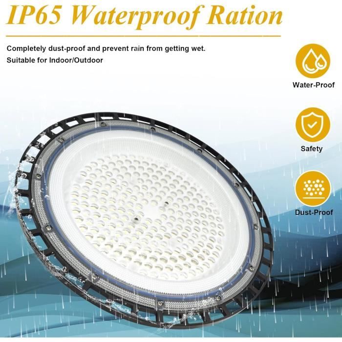 4Pack 100W Ufo High Bay Lumiere, Projecteur Led Lumière D'Entrepôt ...