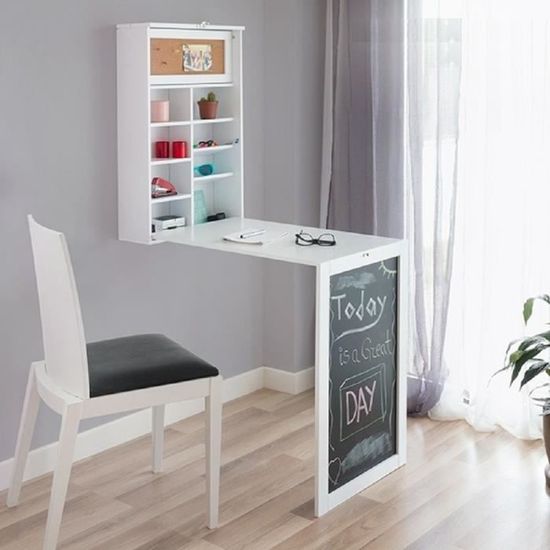 TSC - Bureau Mural Rabattable Pliable Ardoise 50 x 155 x 93 cm ...