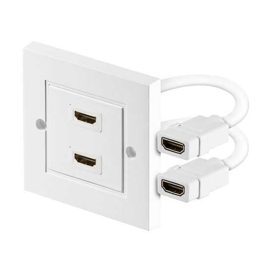 CONECTICPLUS Prise double HDMI 2.0 murale avec câble 15 cm - 4K 60Hz ...
