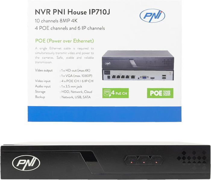 Nvr Poe House Ip710J, 10 Canaux 4K 8Mp, 4 Canaux Poe Et 6 Canaux Ip ...